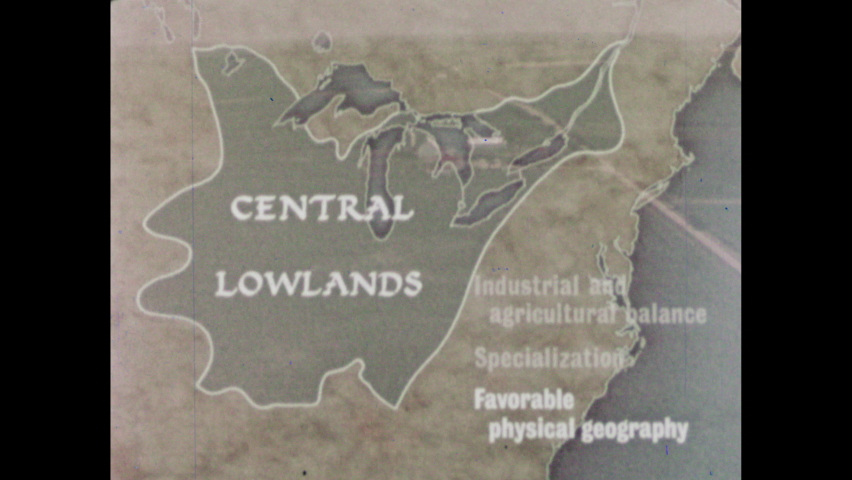 1960s map central lowlands aerial view Stock Footage Video (100% ...
