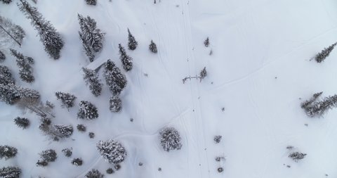 Top Down View Winter Wilderness Snow Stock Footage Video (100% Royalty ...