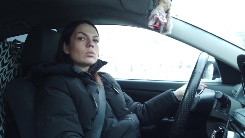 portrait female side view woman driver Stock Footage Video (100% ...