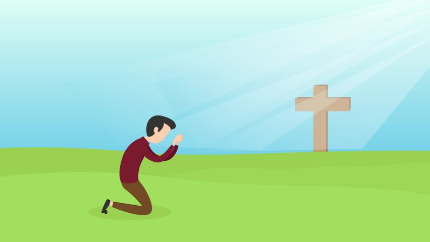 devout man animation begging forgiveness god Stock Footage Video (100% ...