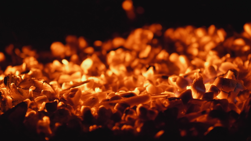 Animated Realistic Firewall On Black Background: video stock (100% ...