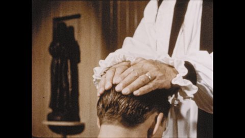 1950s Priest Holds Hands Atop Parishioners Stock Footage Video (100% ...