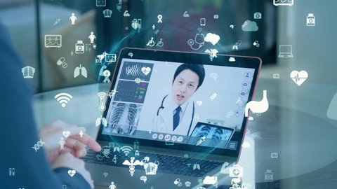 Remote Medicine Concept Online Clinic Telemedicine Stock Footage Video ...