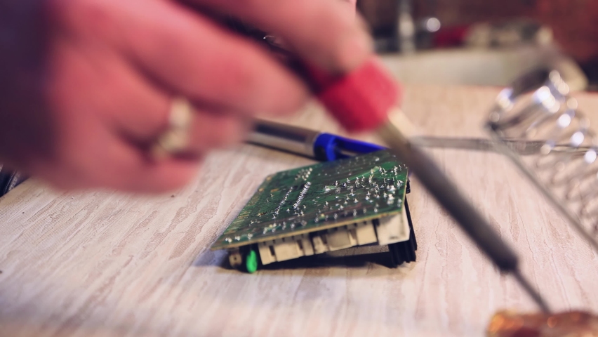 Close-up of a Soldering Iron Stock Footage Video (100% Royalty-free ...