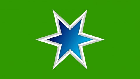 Blue Star Rotating On Green Screen Stock Footage Video (100% Royalty ...