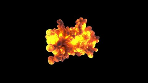 3d Computer Render Explosion Fire Smoke Stock Footage Video (100% ...