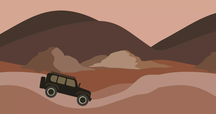 Animated Suv Car Rides Along Stock Footage Video (100% Royalty-free ...