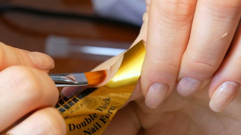 Special Acrylic Texture Applied Nail Corrects Stock Footage Video (100% ...