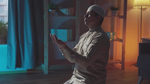 Portrait Middleaged Muslim Man Traditional Attire Stock Footage Video ...