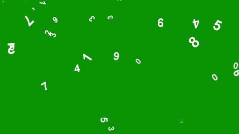 Falling Numbers Motion Graphics Green Screen Stock Footage Video (100% ...