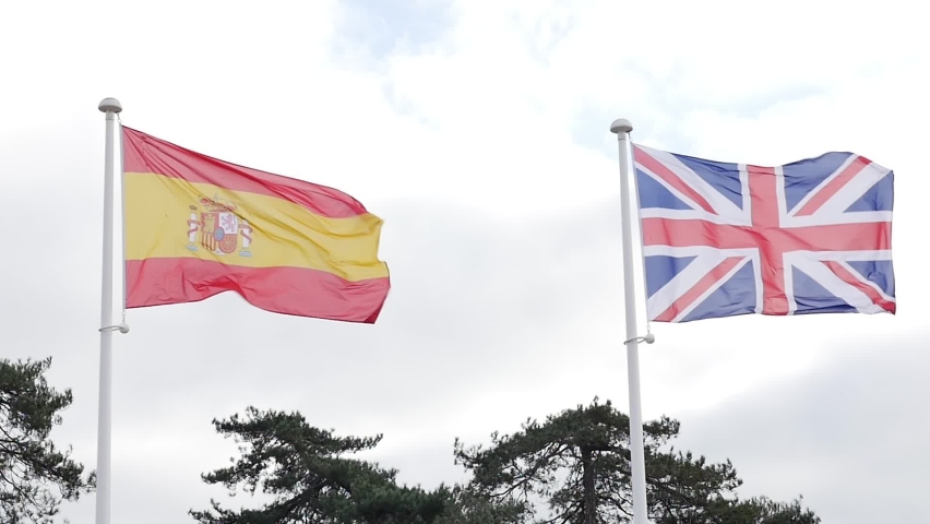 flag united kingdom england spain together Stock Footage Video (100% ...