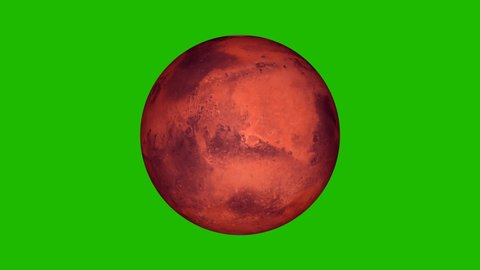 Mars Planet Spinning Rotation Green Screen Stock Footage Video (100% ...