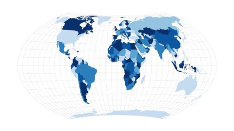 World Map Jacques Bertins 1953 Projection Stock Footage Video (100% ...