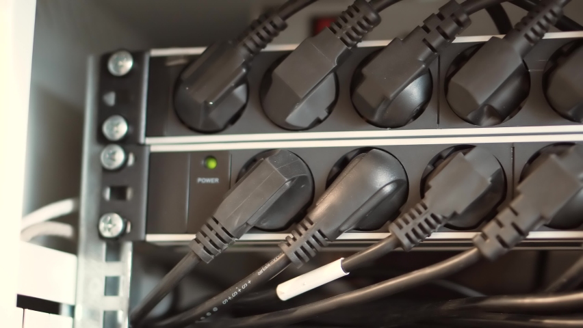 power cord on server room powerful Stock Footage Video (100% Royalty ...