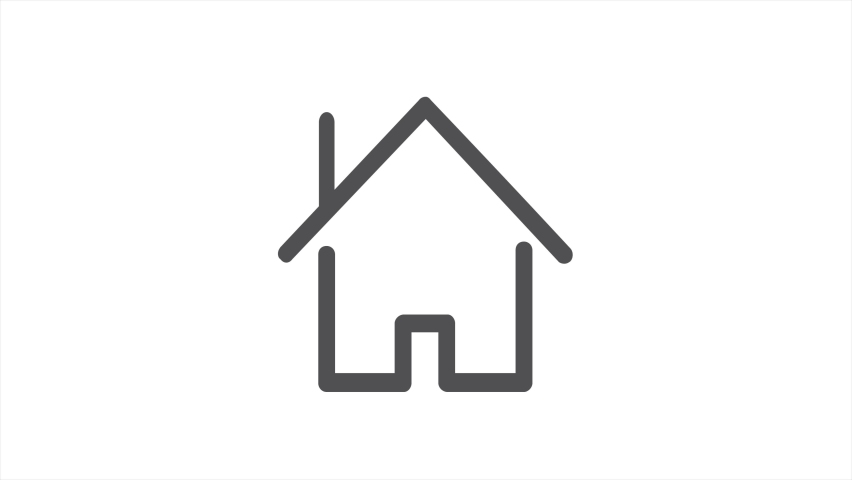 animated house icon outline 4k hd Stock Footage Video (100% Royalty ...