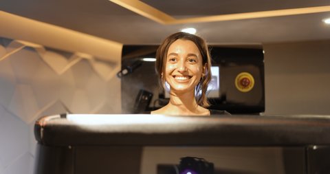 Man During Cryotherapy Special Capsule Stock Footage Video (100% ...