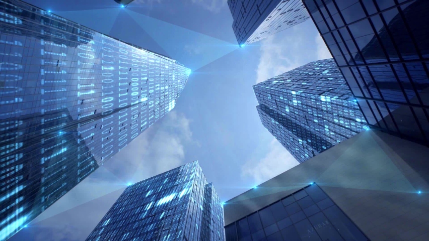 technology city internet，iot，science building Stock Footage Video (100% ...