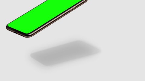 Smartphone Iphone Mockup Green Screen Front Stock Footage Video (100% ...