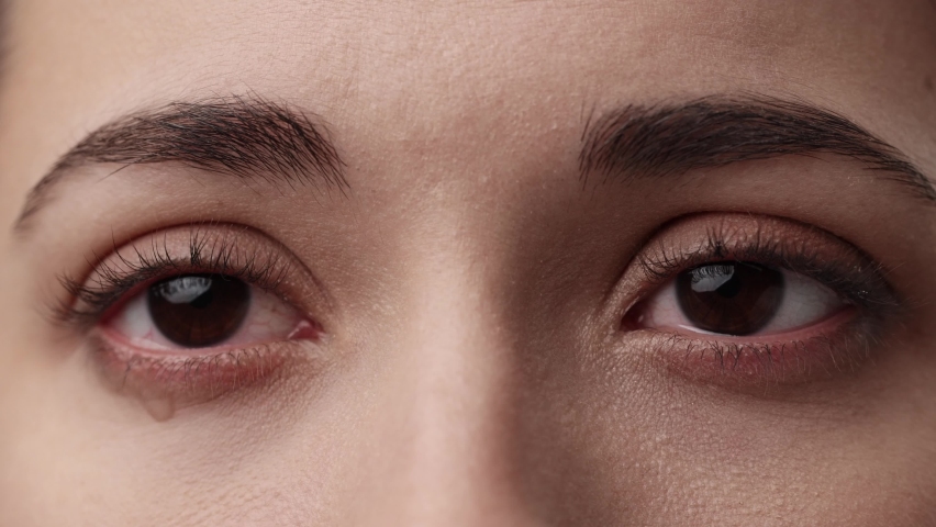 close macro zoom shot crying eyes Stock Footage Video (100% Royalty ...