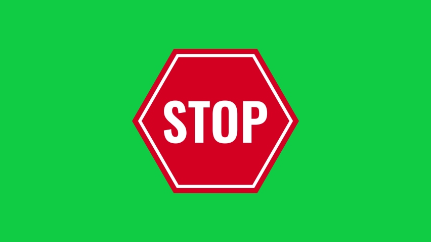 stop sign animation on green screen: วิดีโอสต็อก (ปลอดค่าลิขสิทธิ์ 100% ...
