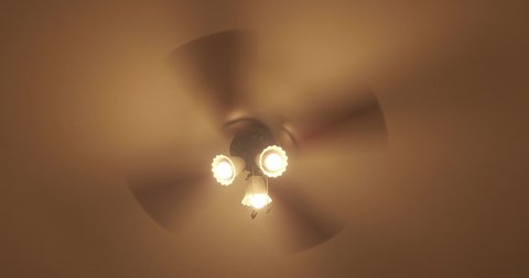 Ceiling Fan Spinning Fast Closeup Stock Footage Video (100% Royalty ...