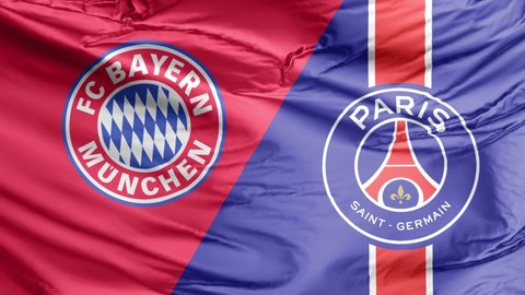 paris saint germain psg flag waving Stock Footage Video (100% Royalty ...