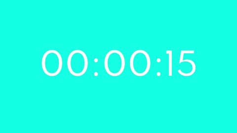 15 Second Countdown Timer Turquoise Background Stock Footage Video (100 ...