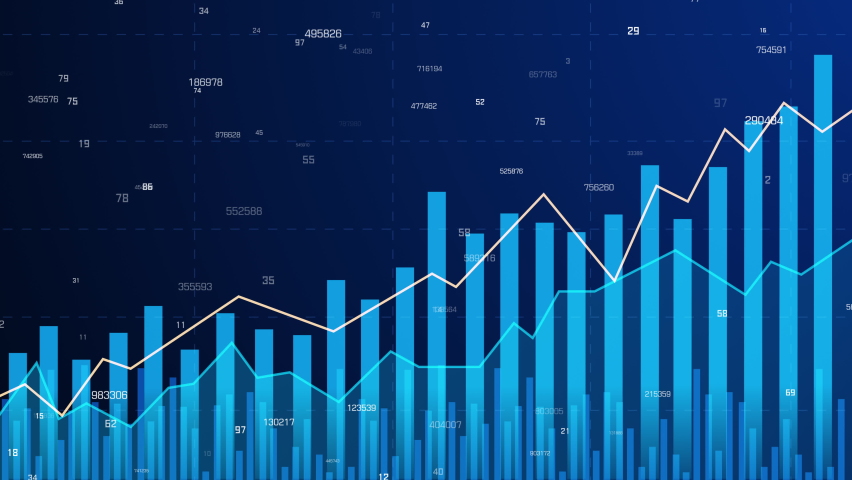Beautiful 3d Animation Rising Blue Bar Stock Footage Video (100% ...