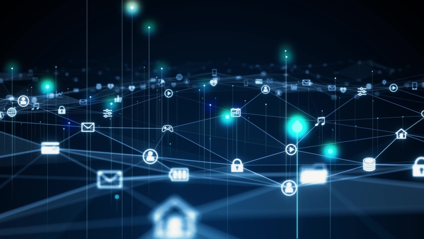 connected network animation seamless loop 4k Stock Footage Video (100% ...