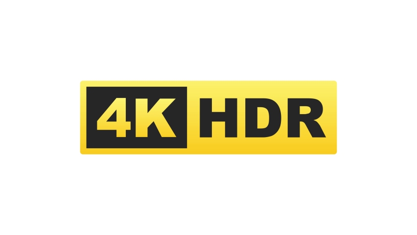 Animation with 4k ultra HD logo with blue neon glow, on a black ...