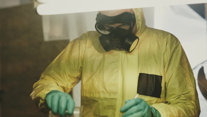 illegal chemists cooks drugs underground laboratory Stock Footage Video ...