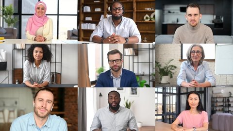 group diverse people on screen has Stock Footage Video (100% Royalty ...