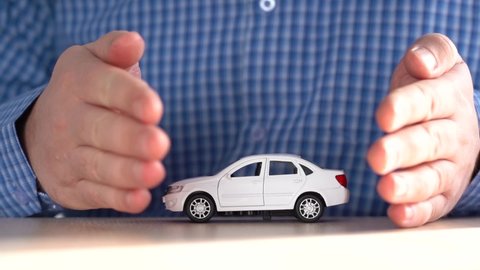 Male Hands Protect Car Auto Insurance Stock Footage Video (100% Royalty ...