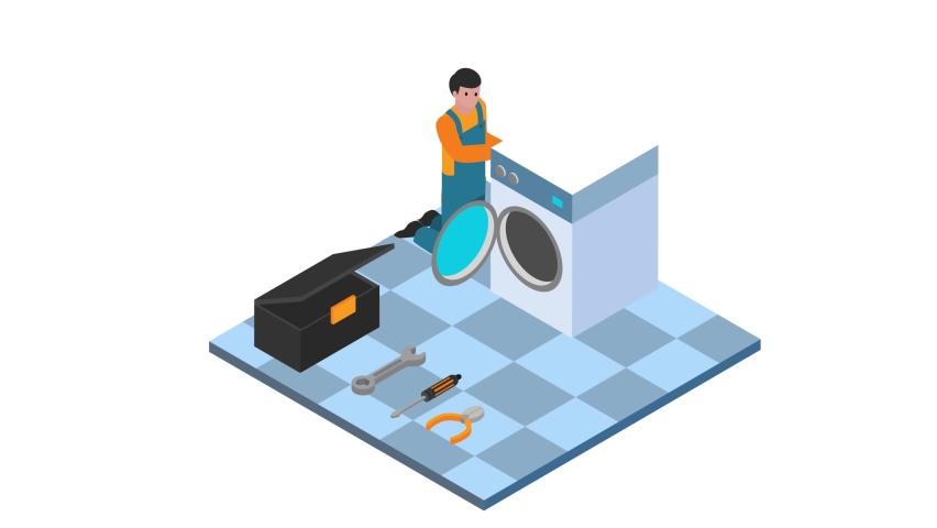 male technician animation wearing uniform while Stock Footage Video ...