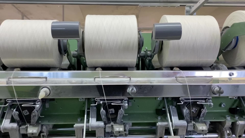process making yarn thread textile factory Stock Footage Video (100% ...