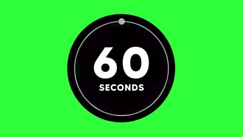 Countdown 60 Seconds Animation Green Screen Stock Footage Video (100% ...