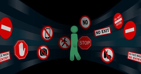 Prohibition Stop Signs Animation Stock Footage Video (100% Royalty-free ...