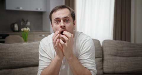 Shocked Man Looking Camera Astonished Adult Stock Footage Video (100% ...