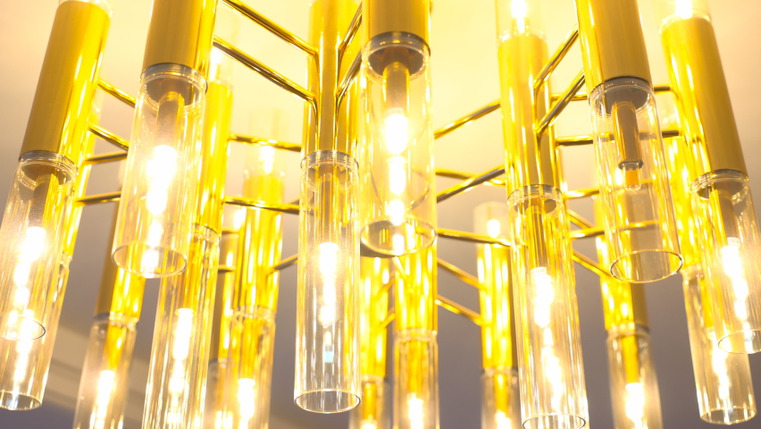 Modern Gold Light Fixtures Stock Video Footage - 4K and HD Video Clips ...