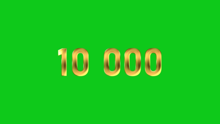 golden text 10k followers green screen Stock Footage Video (100% ...