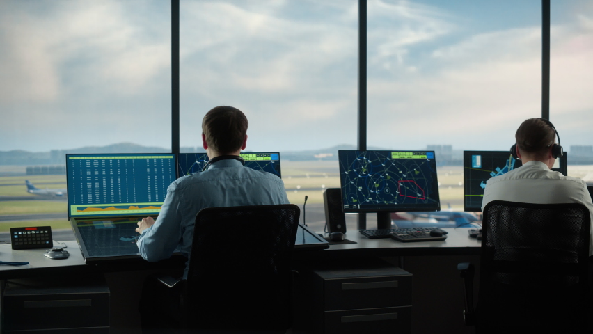 Diverse Air Traffic Control Team Stock Footage Video (100% Royalty-free ...