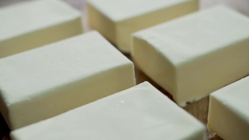 Chunks of Healthy Butter, Close-up. Stock Footage Video (100% Royalty ...