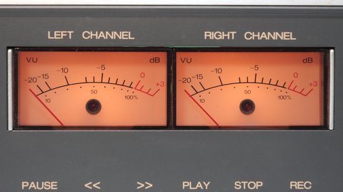 Analog Sound Volume Meter Recording Studio Stock Footage Video (100% ...