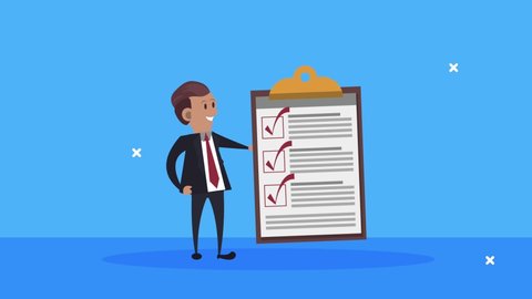 Elegant Businessman Checklist 4k Video Animated Stock Footage Video ...