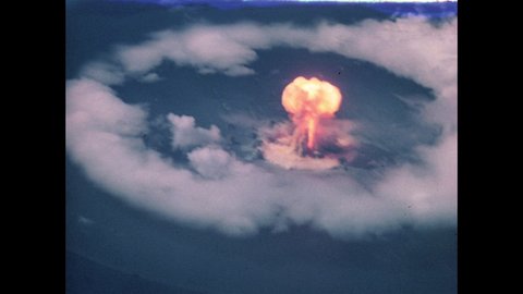 1940s Bikini Atoll Atomic Bomb Detonation Stock Footage Video (100% ...