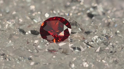 Red Diamonds Placed On Pile White Stock Footage Video (100% Royalty ...