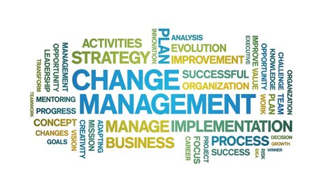 4k Change Management Animated Tag Word Stock Footage Video (100% ...