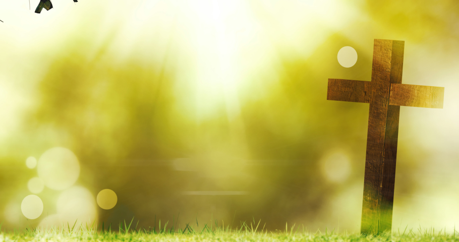 Animation Christian Cross Multiple Glowing Spots Stock Footage Video ...