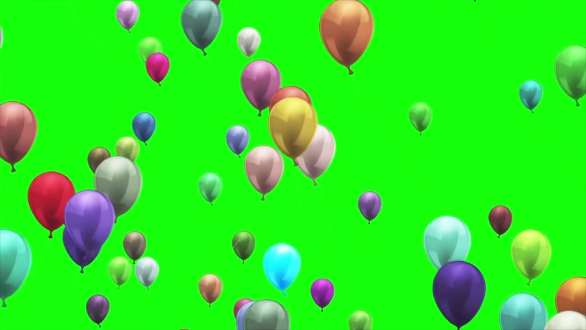 balloons flying on green screen Stock Footage Video (100% Royalty-free ...