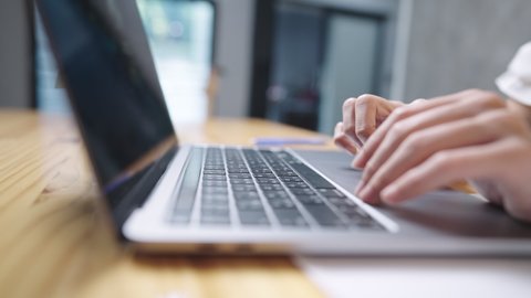 close-up hands unrecognizable business man typing Stock Footage Video ...